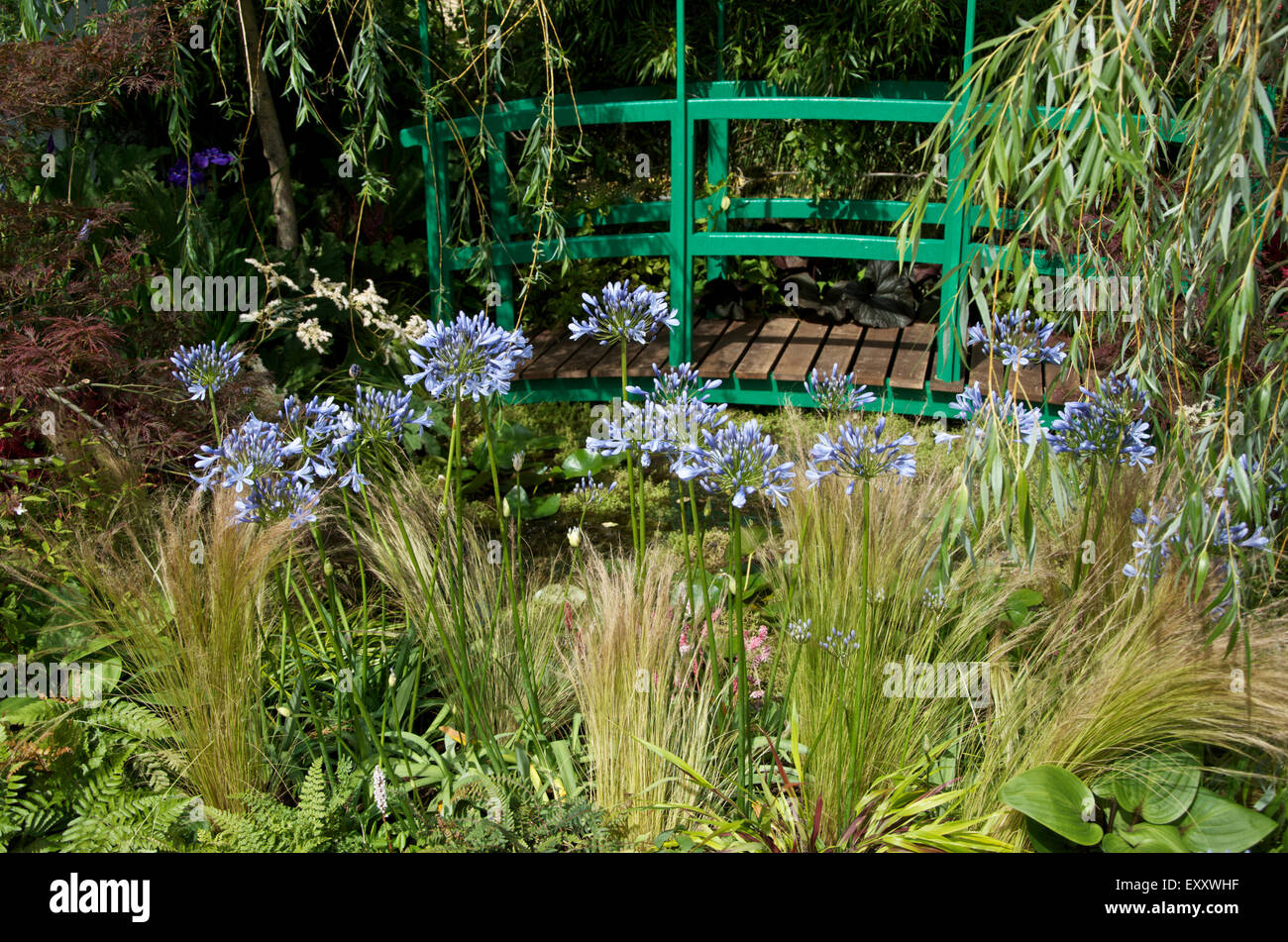 Monet style garden with bridge designed by James Priest for the ...