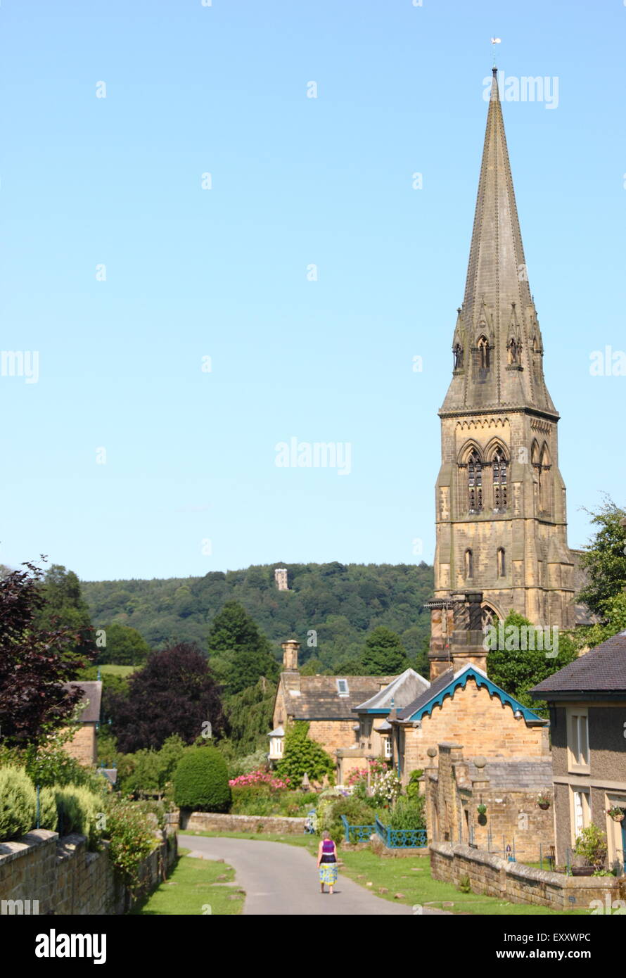 Edensor, a British village on the Chatsworth estate in the Peak ...