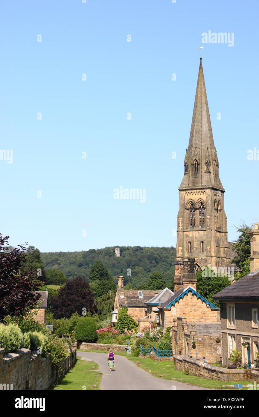 Edensor, a British village on the Chatsworth estate in the Peak ...