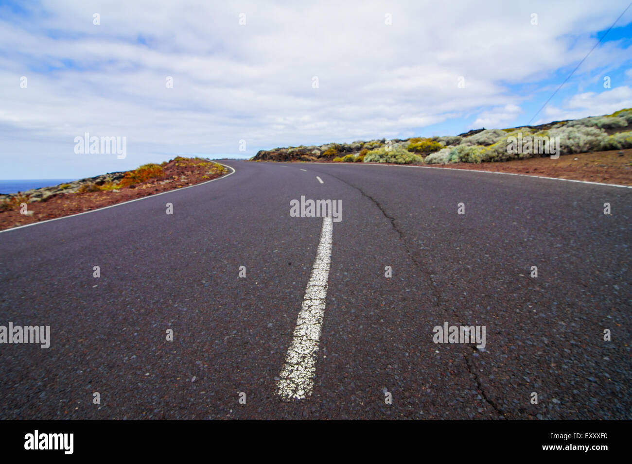Long Lonely Road Stock Photo - Alamy