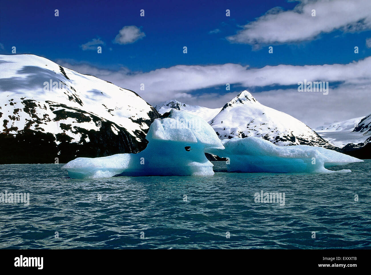 Icebergs from Portage Glacier,Alaska Stock Photo - Alamy