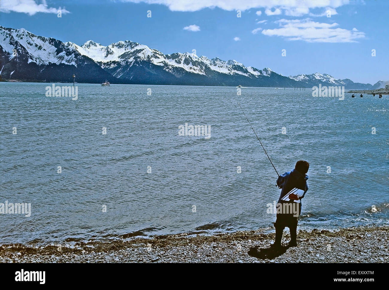 Young boy salmon fishing,Resurrection Bay,Seward,Alaska Stock Photo - Alamy