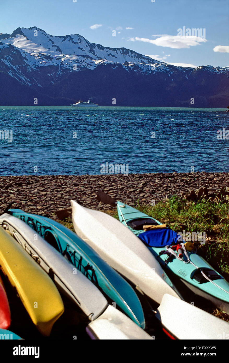 Kayaks, Resurrection Bay,Seward,Alaska Stock Photo - Alamy