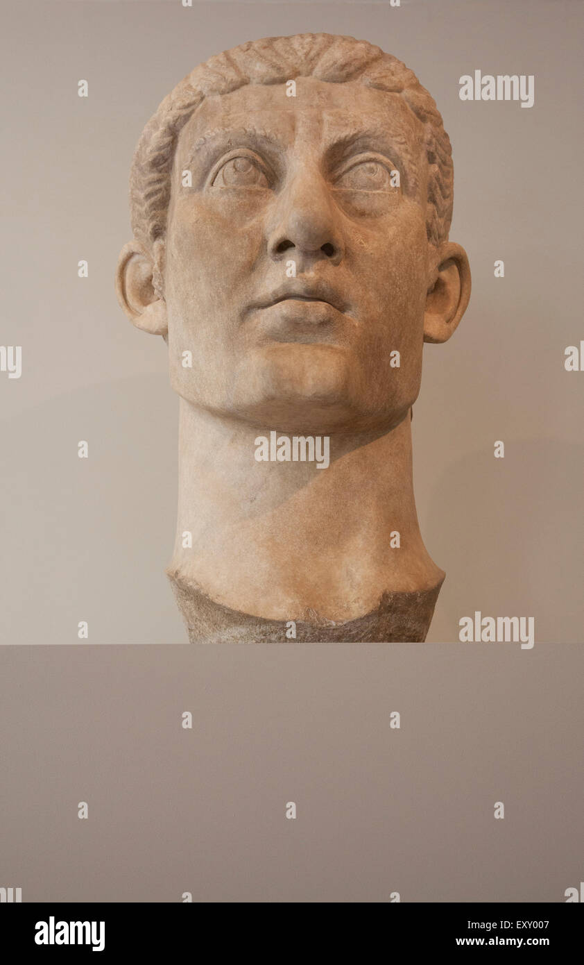 NEW YORK - May 26, 2015: Bust of emperor Constantine. Constantine the ...
