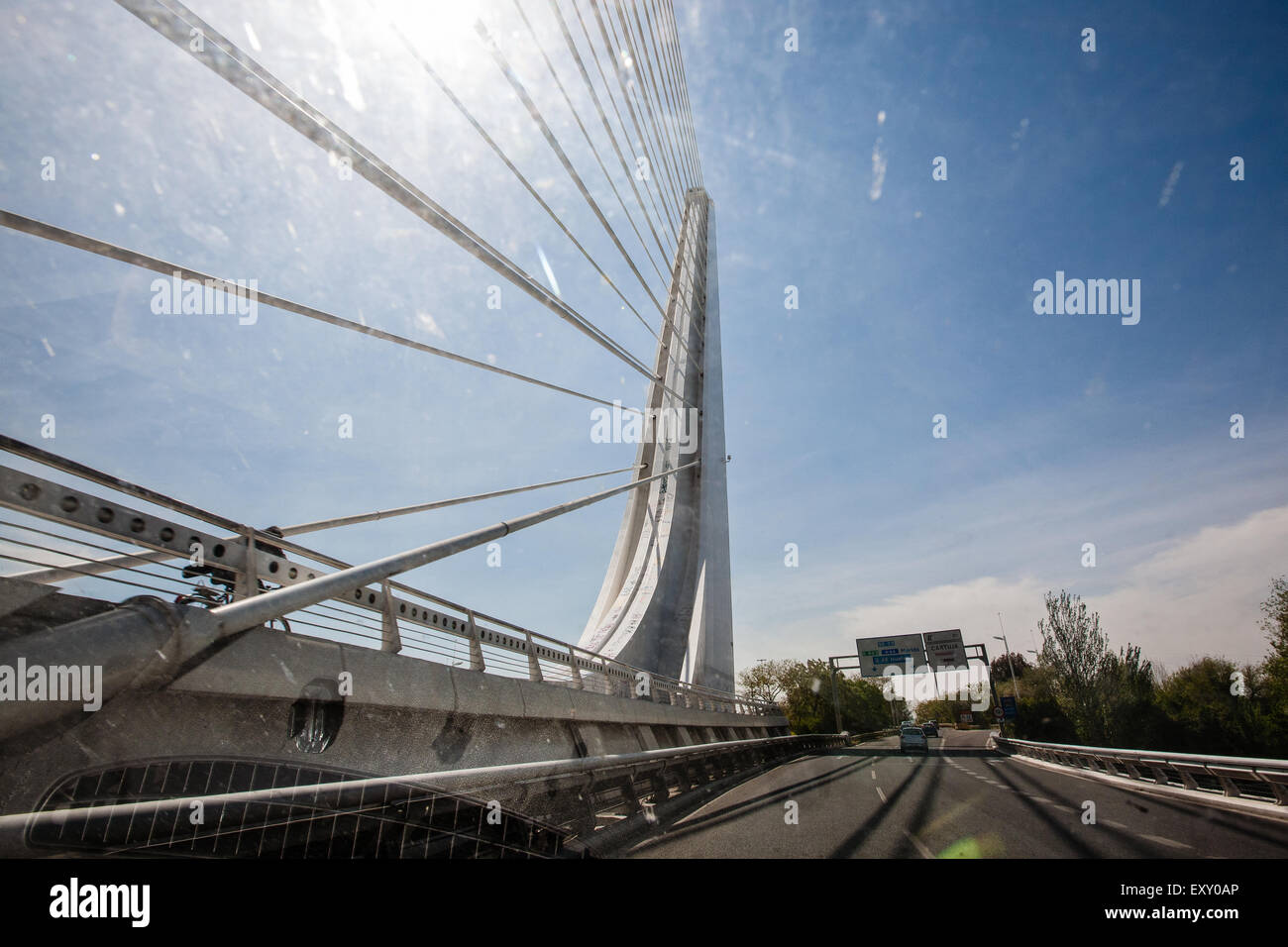 Modern Alamillo Bridge Seville, Andalucia, Spain. Architect Santiago ...