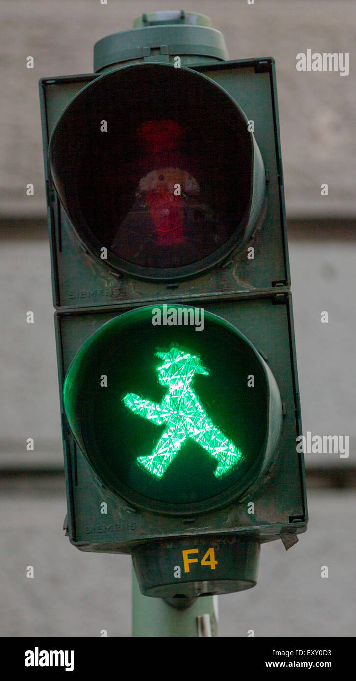 Ampelmannchen, the "little traffic light man", pedestrian symbol in the ...