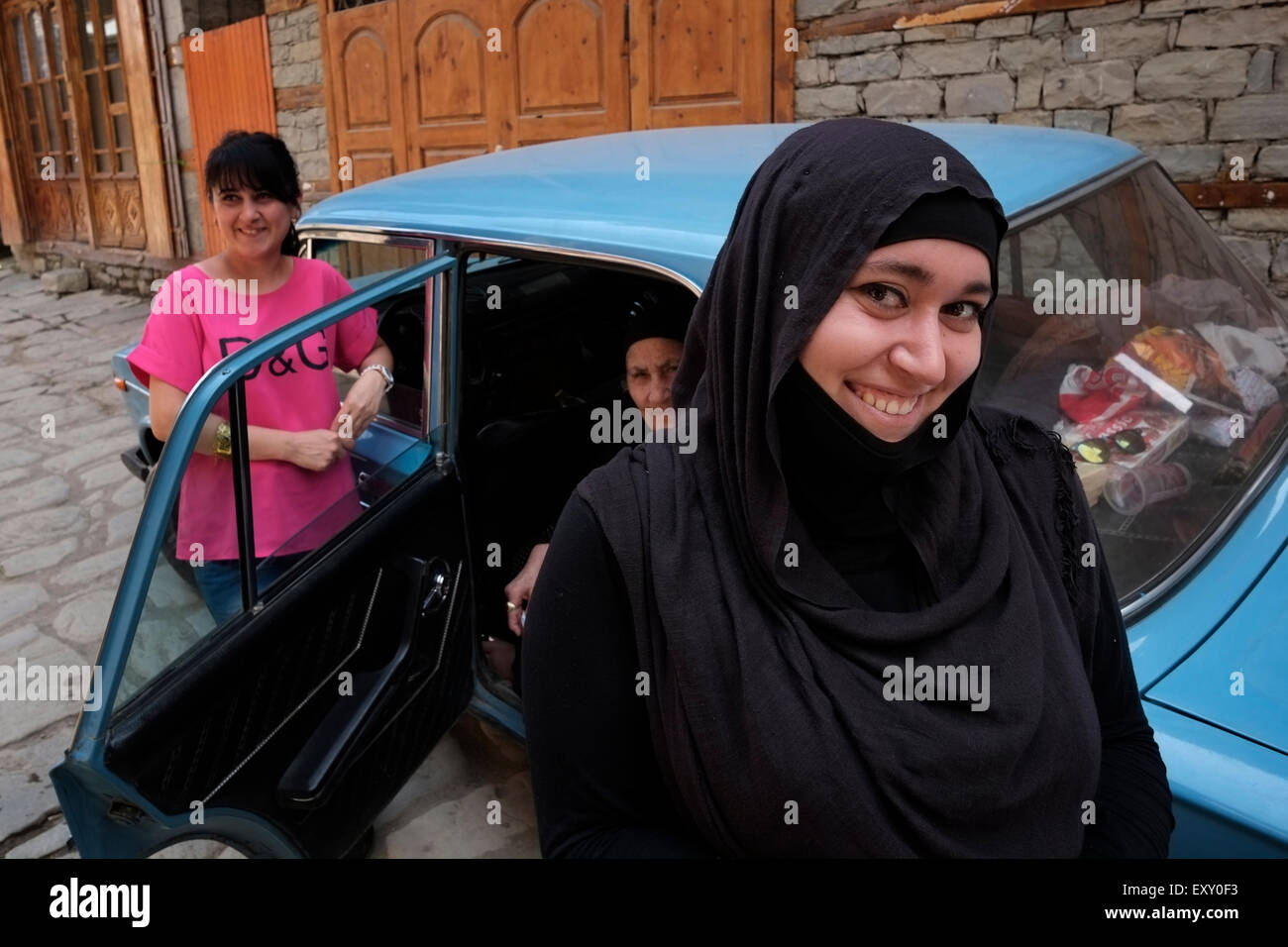 Locals in Lahij or Lahic village within the Ismailli Rayon of ...