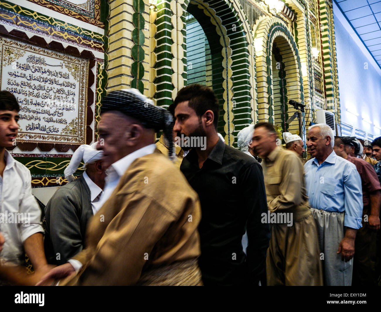 Arbil, Iraq. 17th July, 2015. Muslims shakes their hands. People went ...