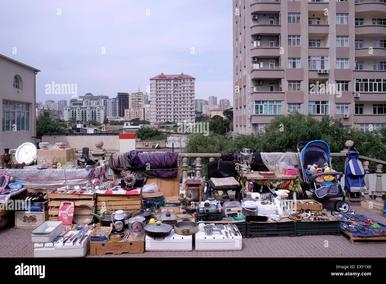 A stall in Taza Bazaar in the city of Baku in Azerbaijan Stock Photo ...