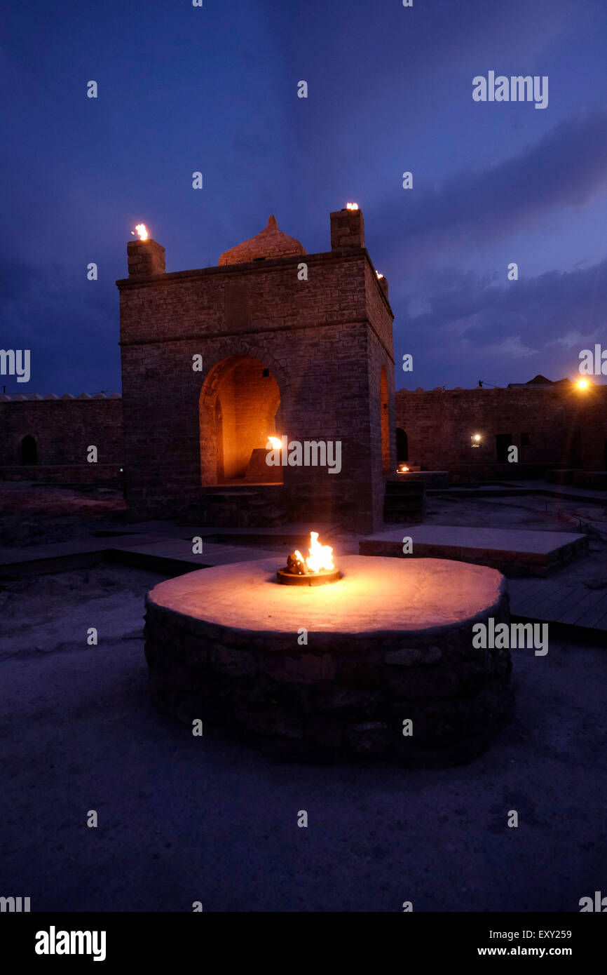 The natural eternal flame now lit by gas piped from nearby Suraxanı ...