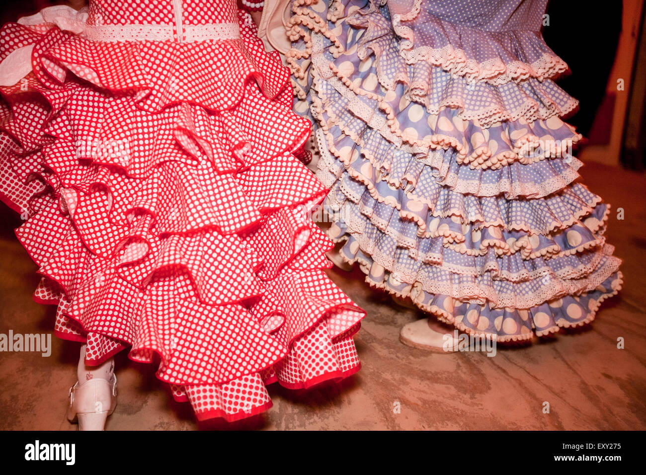 Dancing sevilla style in traditional seville dress in seville hi-res ...
