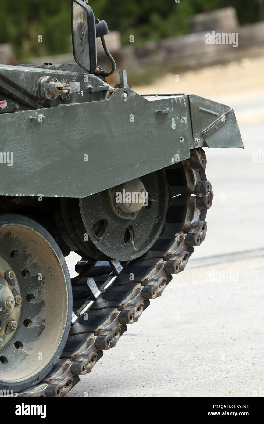 British tank track detail of a challenger tank at Bovington Military ...