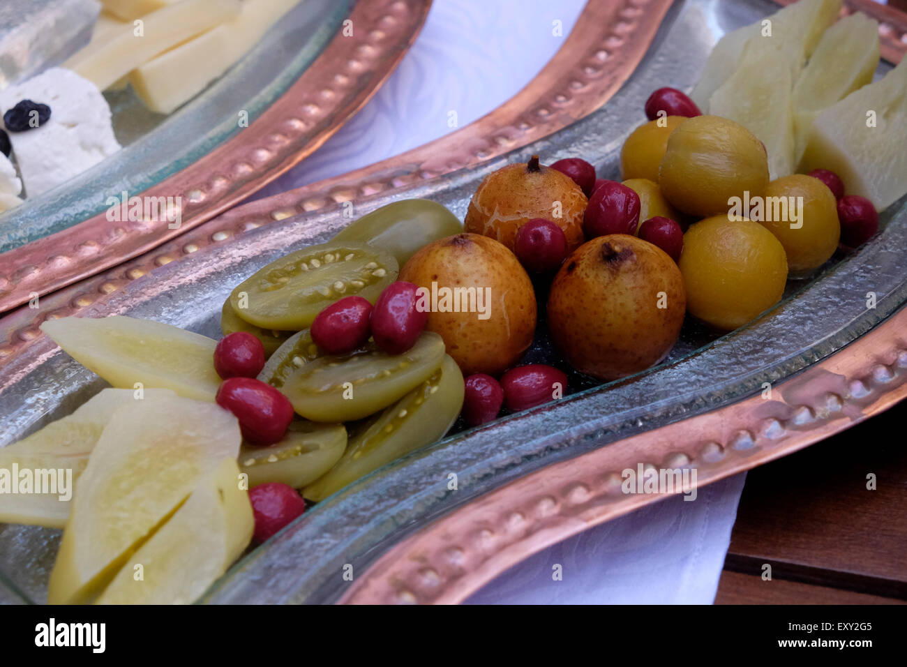 Traditional food served in a restaurant in the city of Baku capital of ...