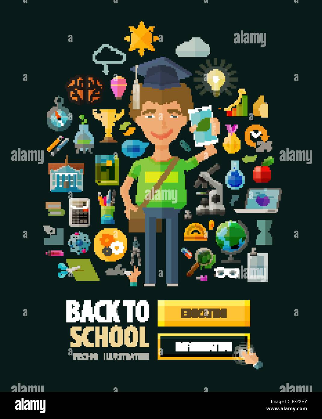 Back to school vector logo design template. Education, schooling or ...