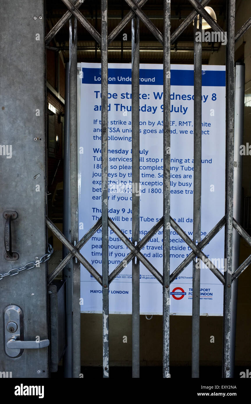 A London Underground announcement warning of the London Tube Strike by ...