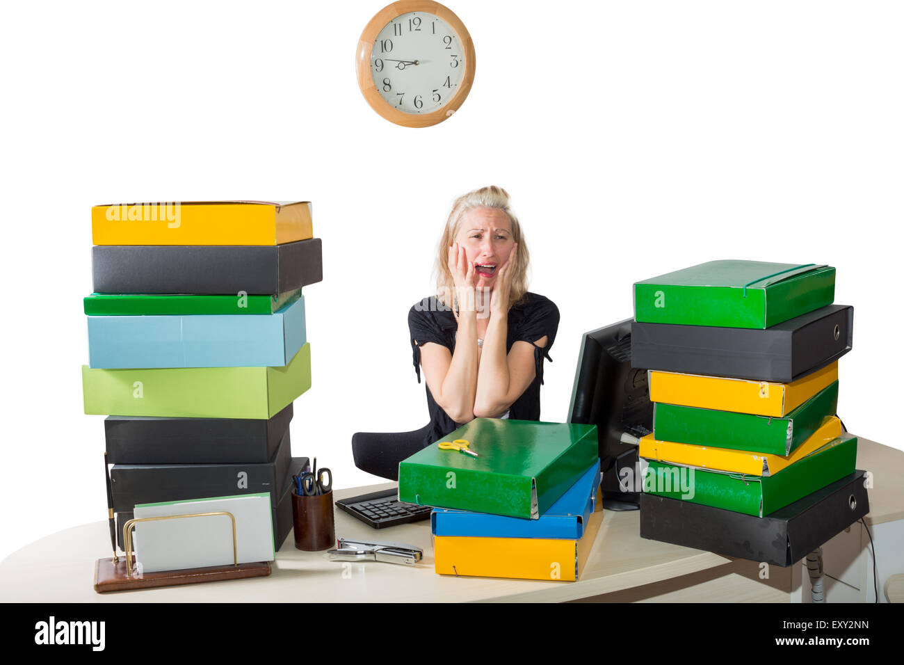 Office desk clock hi-res stock photography and images - Alamy