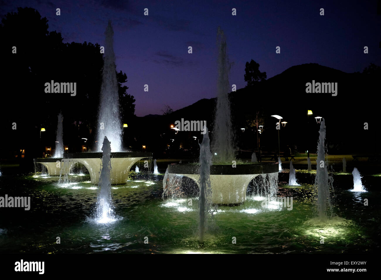 Water fountain in the town of Gabala Azerbaijan Stock Photo - Alamy