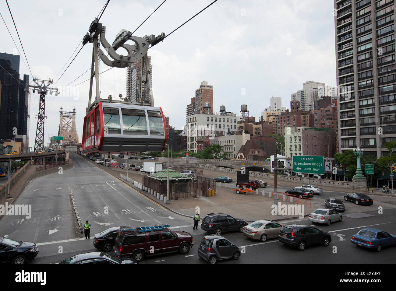 NEW YORK - May 28, 2015: The Roosevelt Island Tramway is an aerial ...