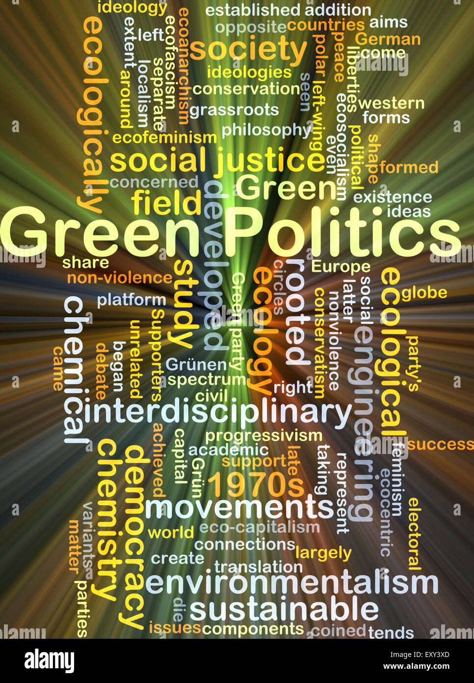 Background concept wordcloud illustration of green politics glowing ...
