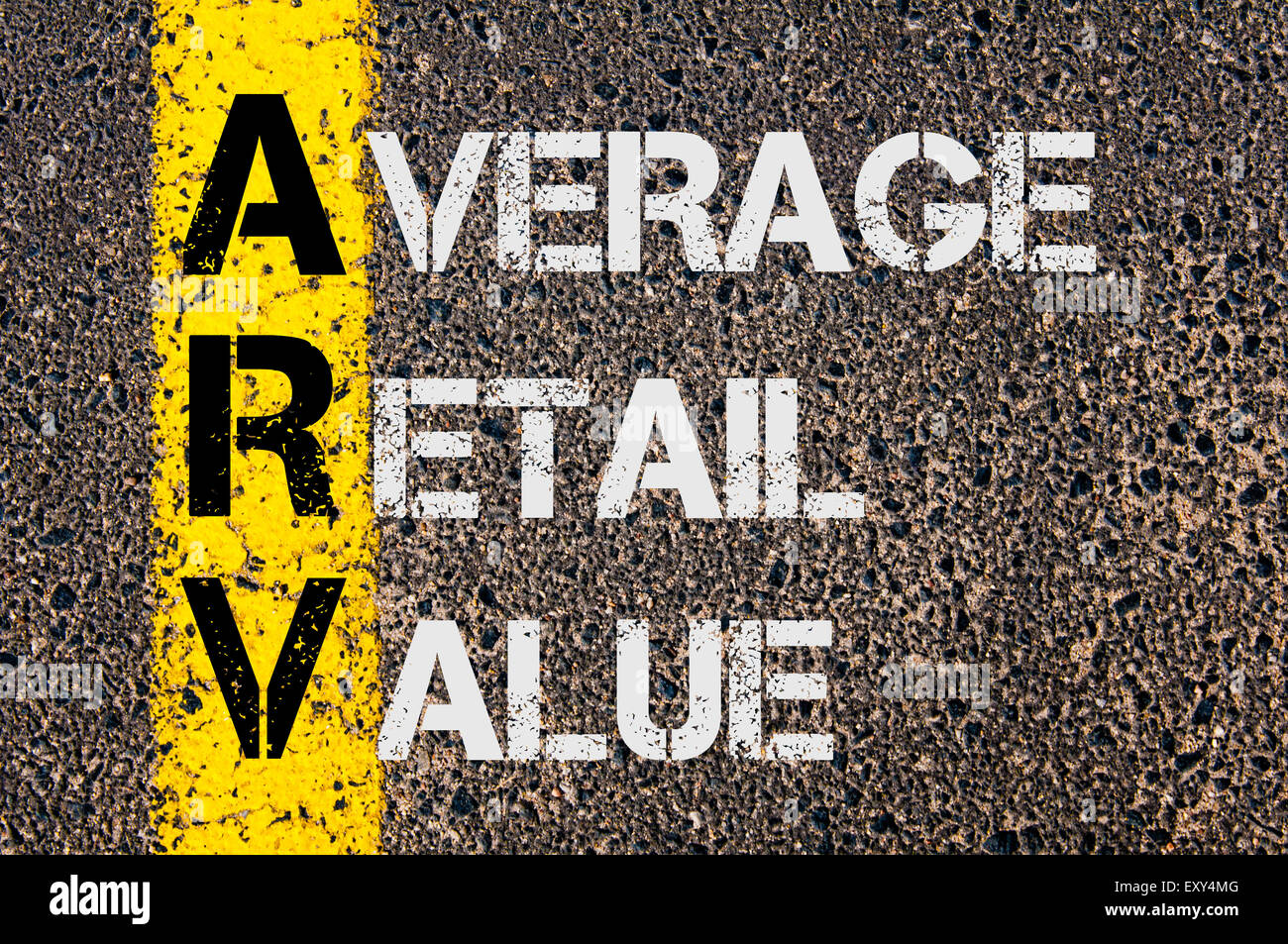 Concept image of Business Acronym ARV as Average Retail Value written ...