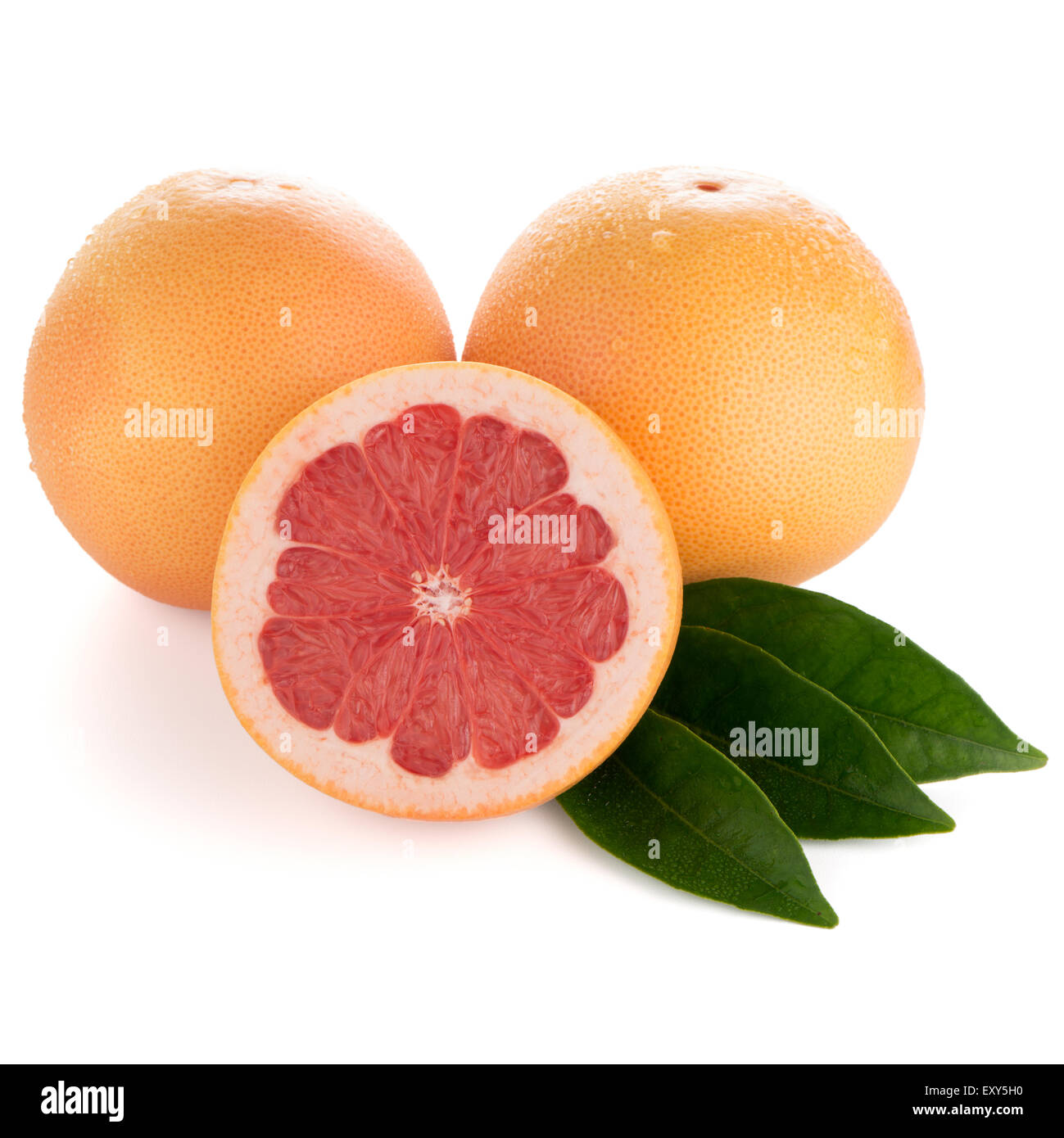 Ripe red grapefruit isolated on white background Stock Photo - Alamy