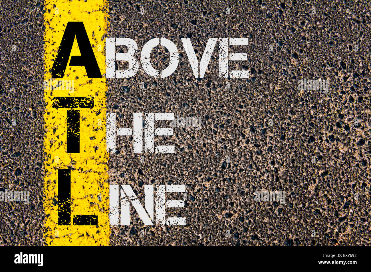 Concept image of Business Acronym ATL as Above The Line written over ...