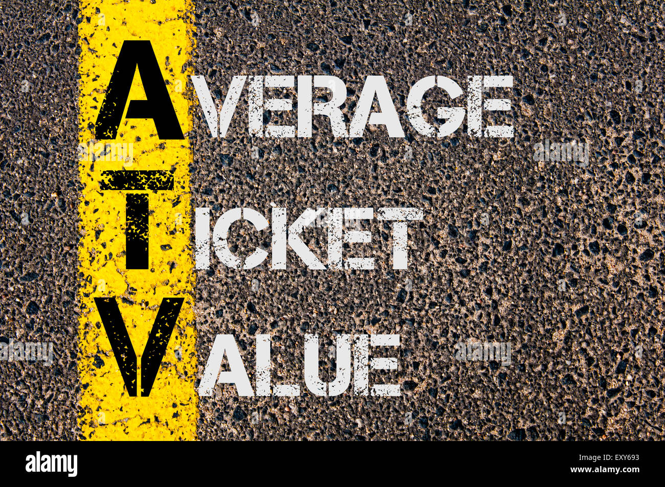 Concept image of Business Acronym ATV as Average Ticket Value written ...