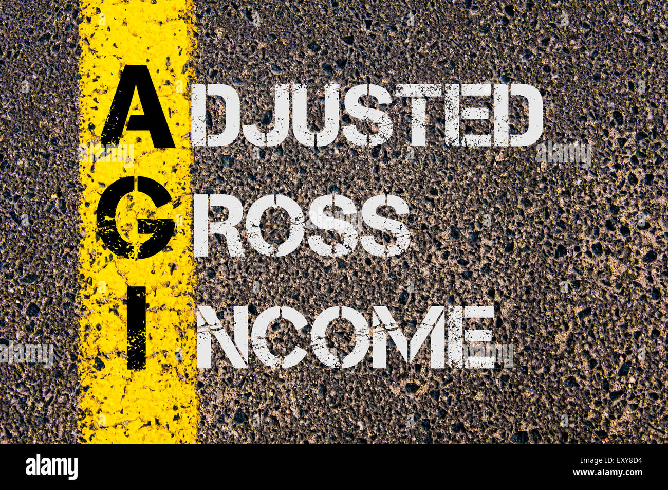 Concept image of Business Acronym AGI as Adjusted Gross Income written ...
