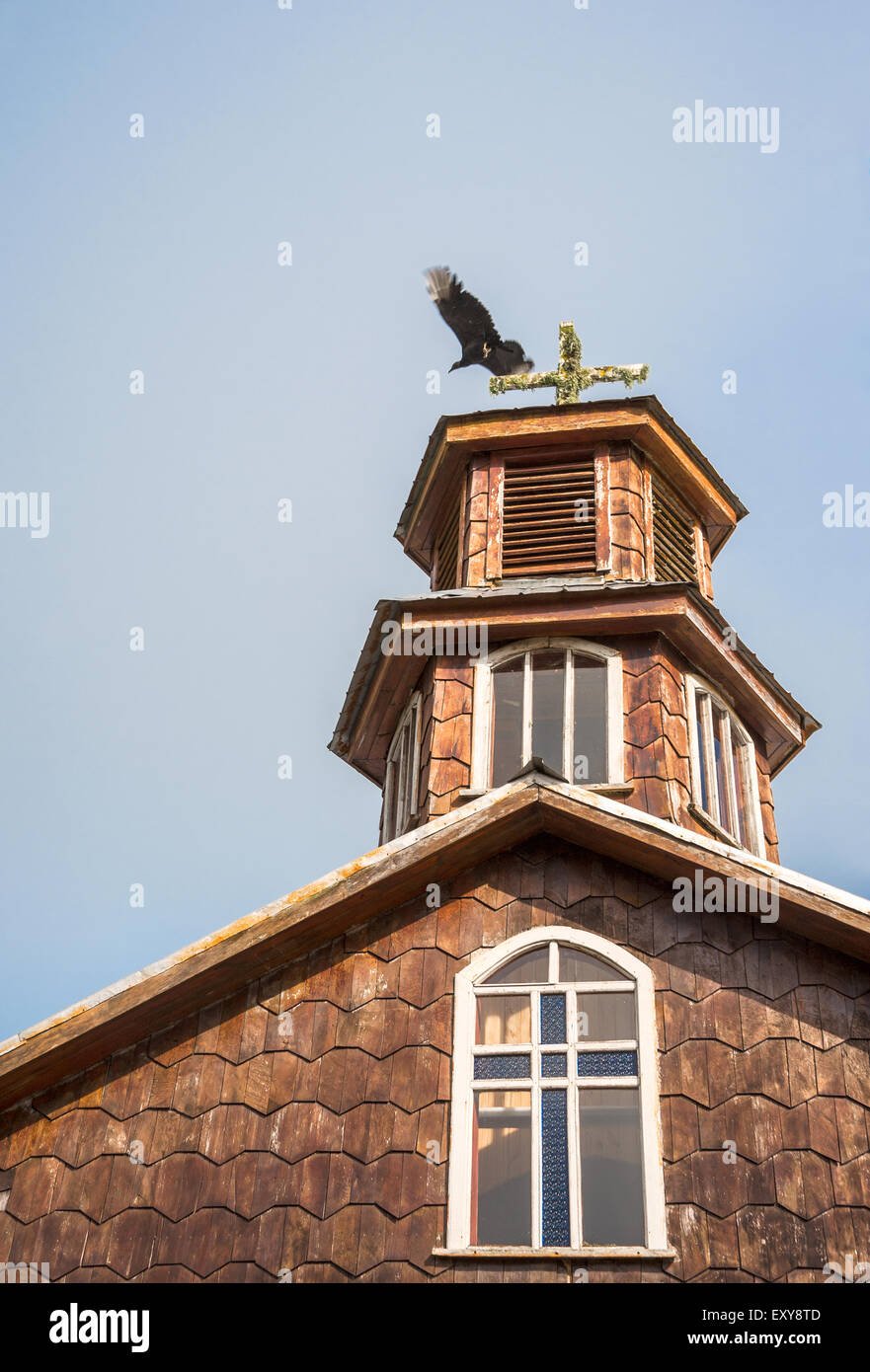 Famous timber church on Chiloe island (Unesco world heritage), Chile ...