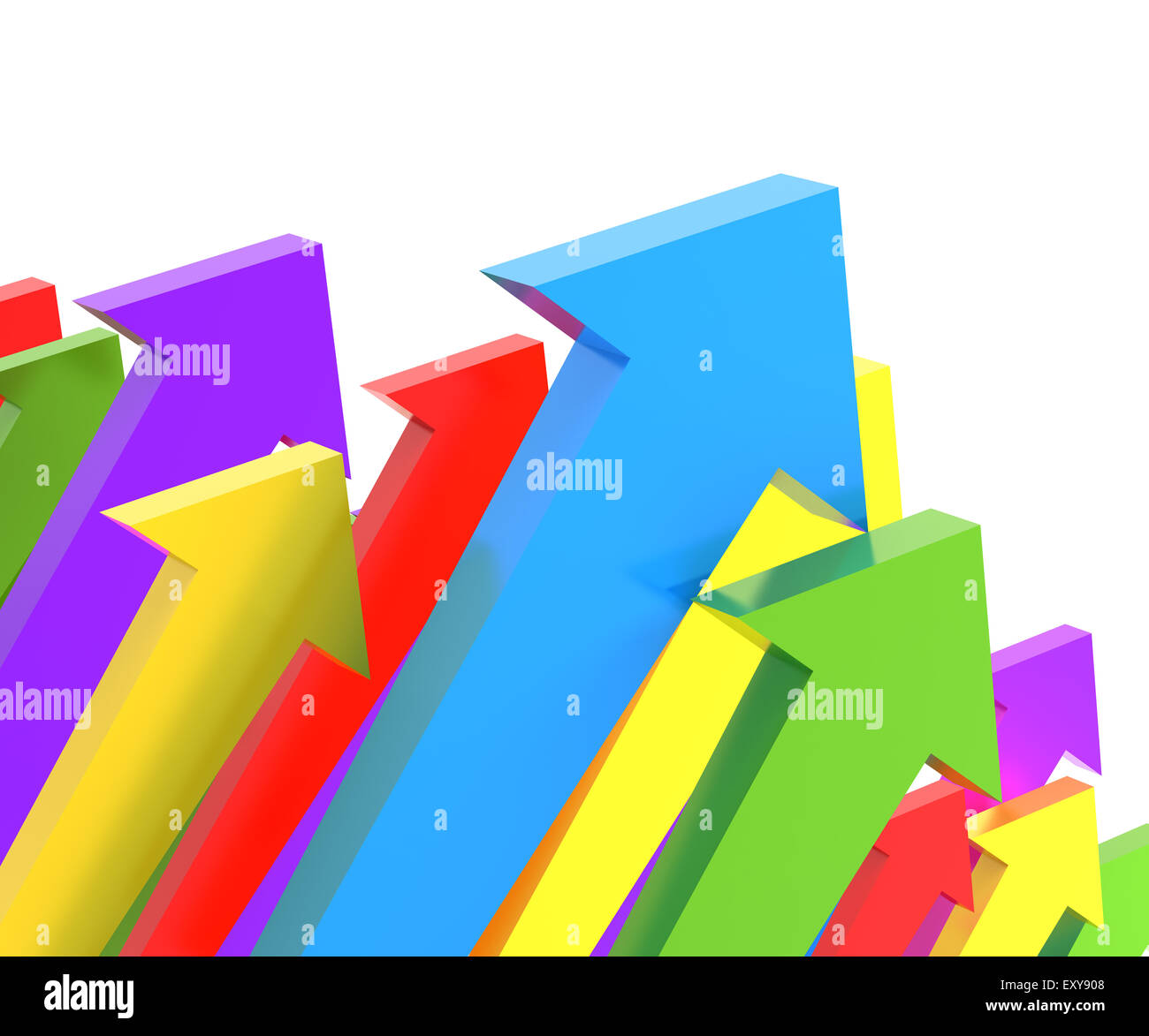 Groups of upward arrows, 3d render Stock Photo - Alamy