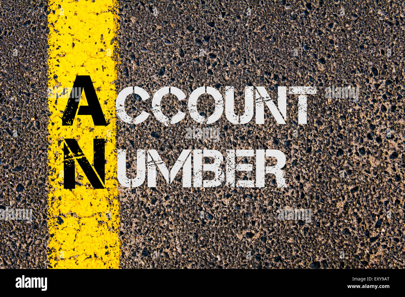 Concept image of Business Acronym AN as Account Number written over ...