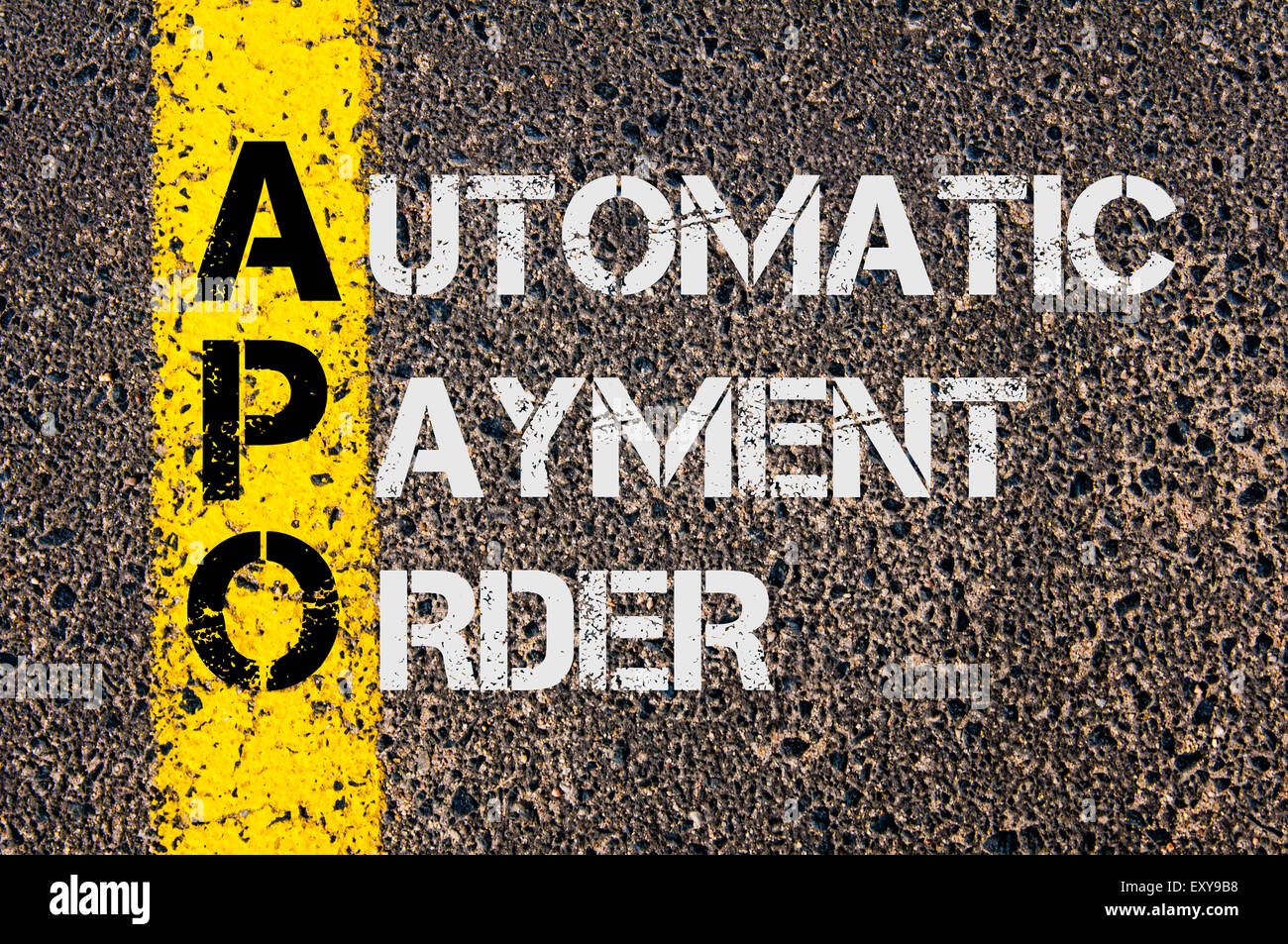 Concept image of Business Acronym APO as Automatic Payment Order ...