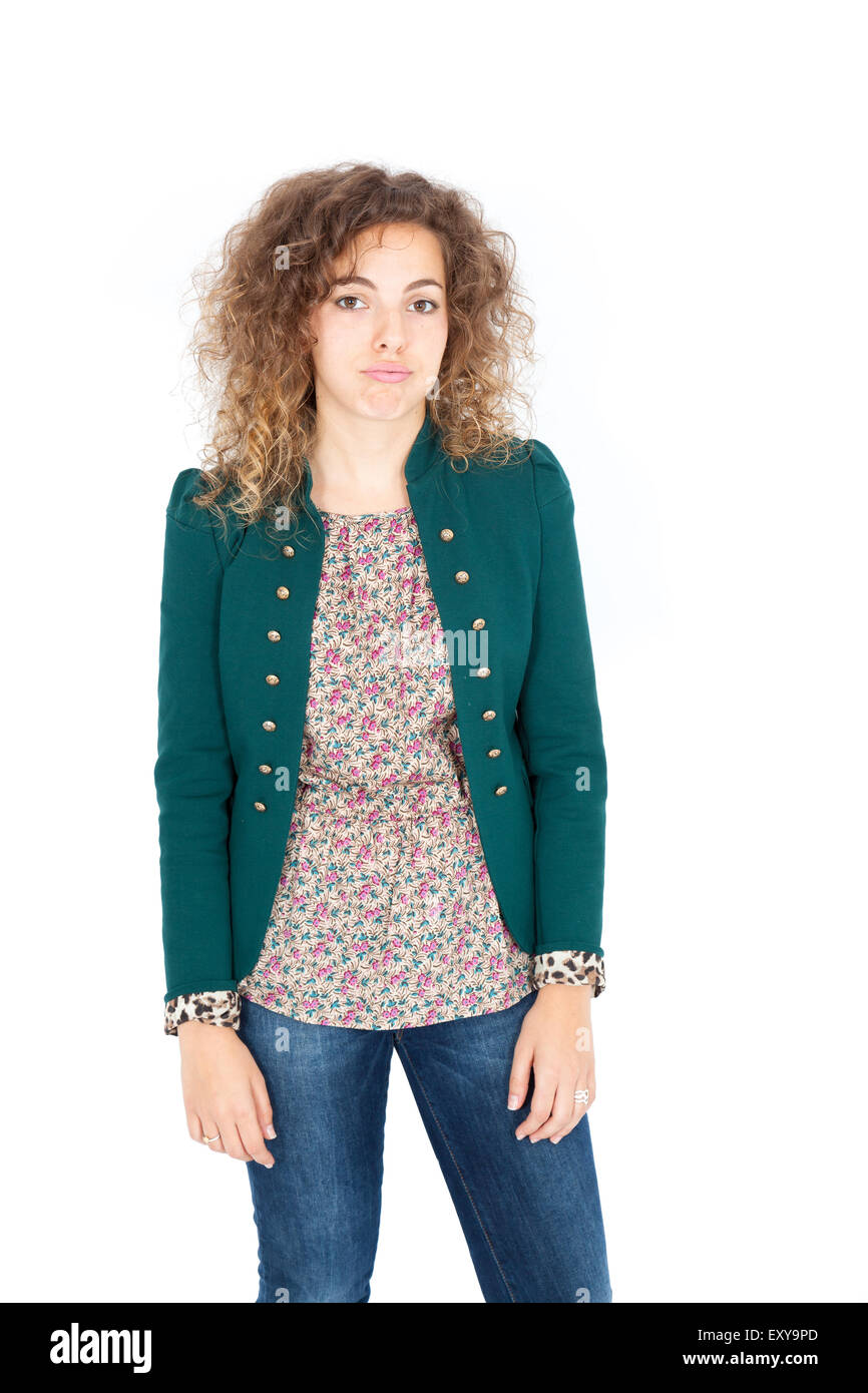 Serious thinking hispanic female Cut Out Stock Images & Pictures - Alamy