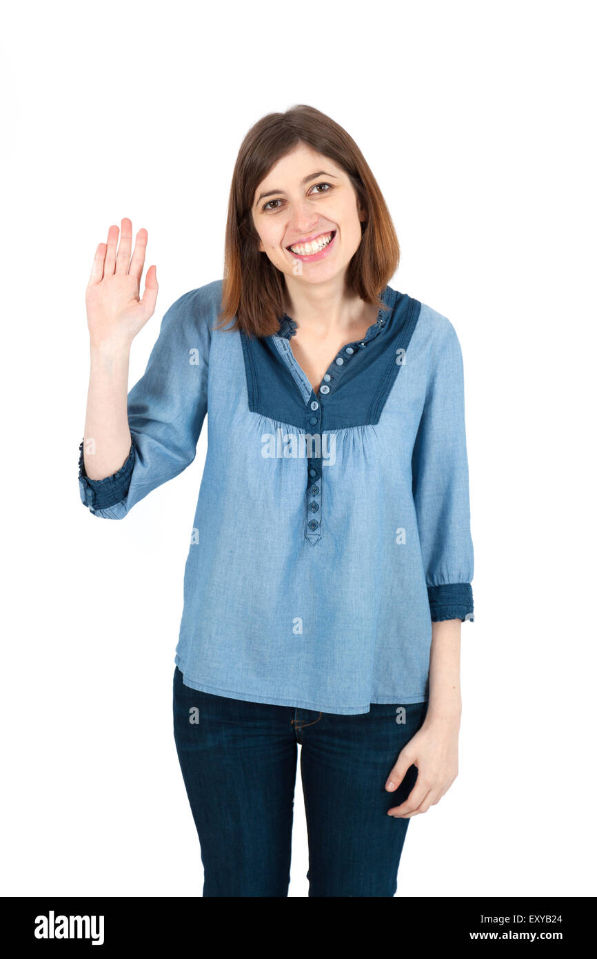 Beautiful woman doing different expressions in different sets of ...