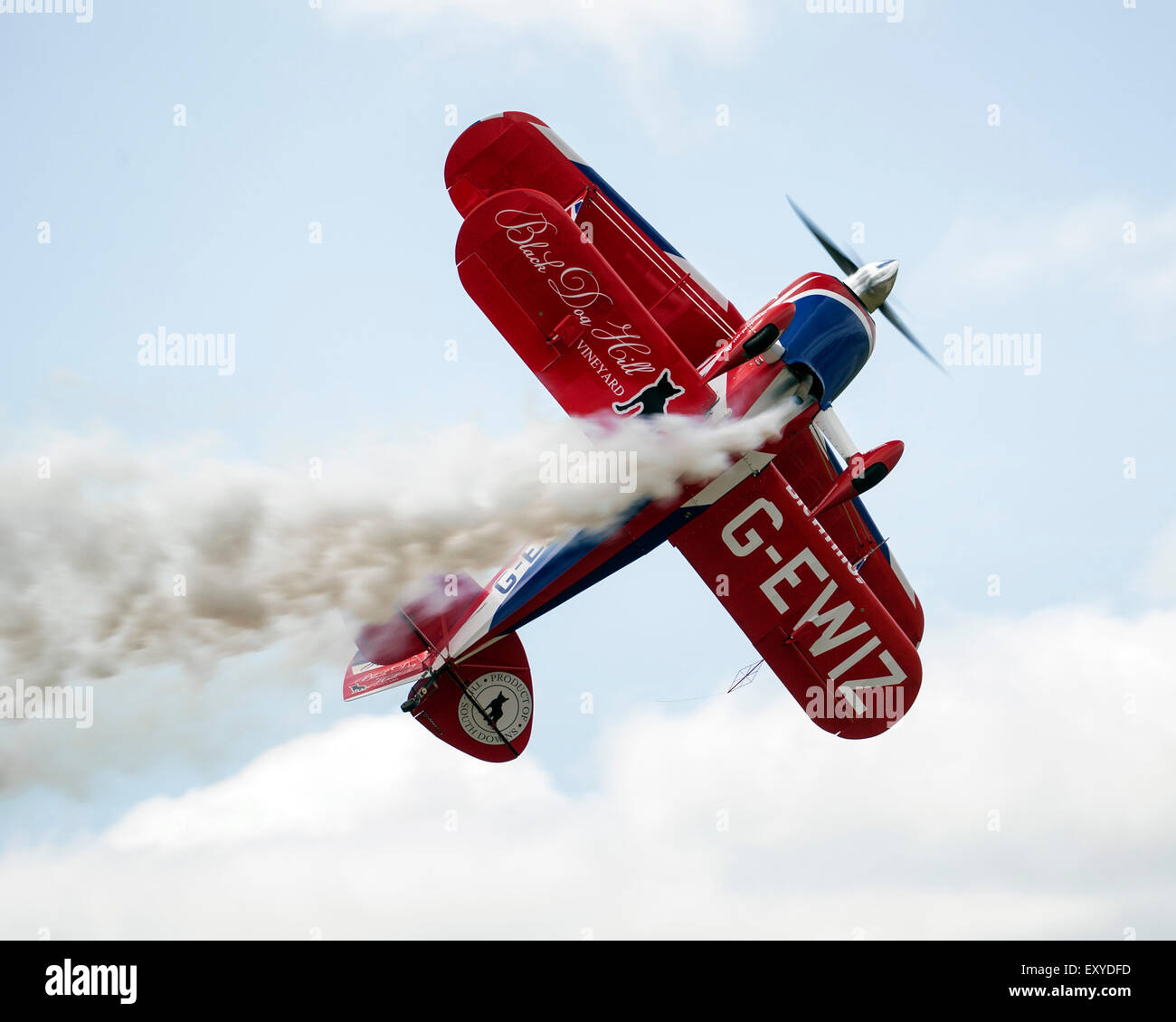 Pitts Special S2S biplane G-EWIZ giving an aerobatic display at the ...