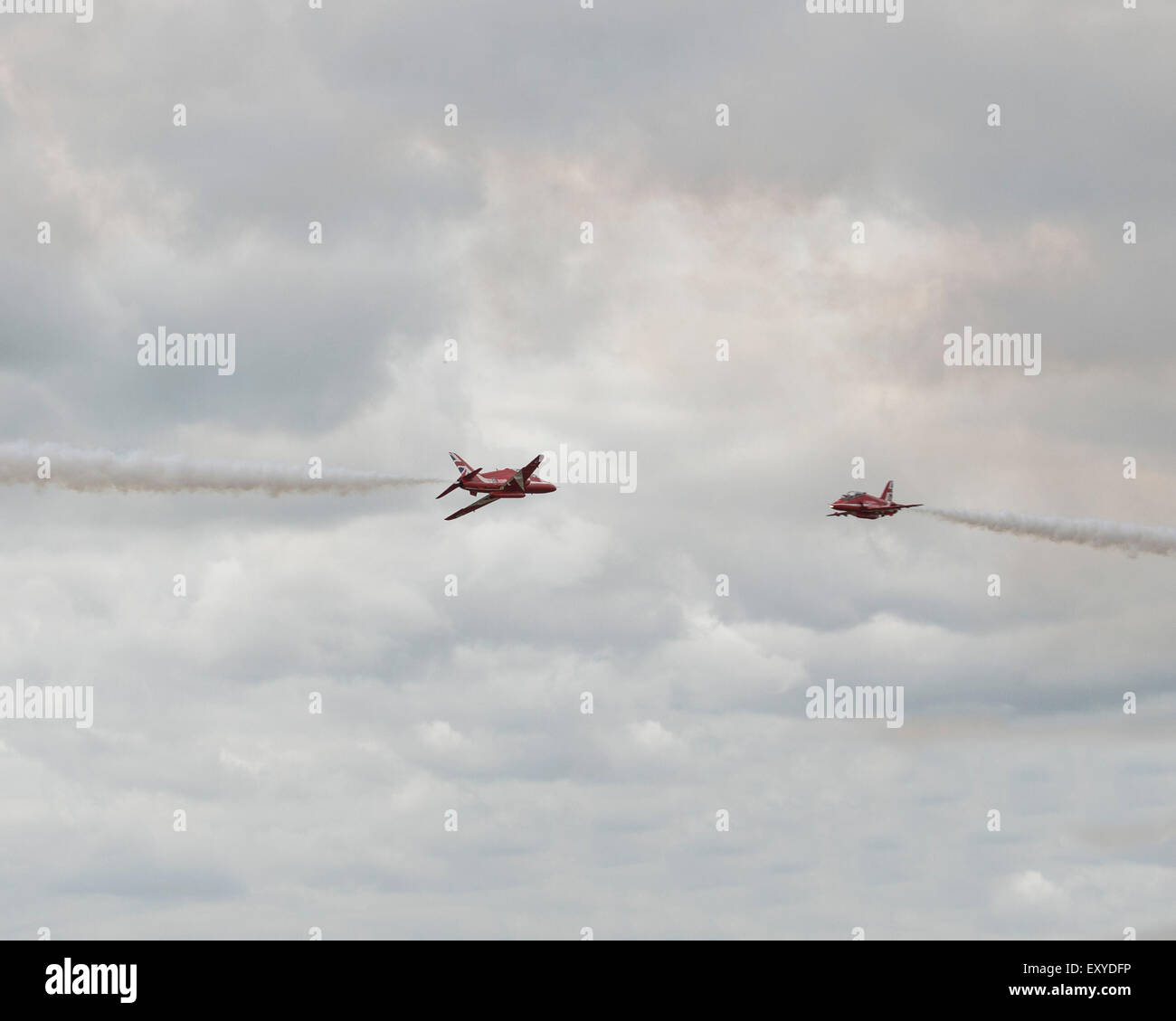 The RAF Display Team ("The Red Arrows") at the 2015 Yeovilton Air Show ...