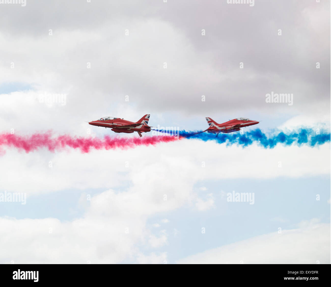 The RAF Display Team ("The Red Arrows") at the 2015 Yeovilton Air Show ...