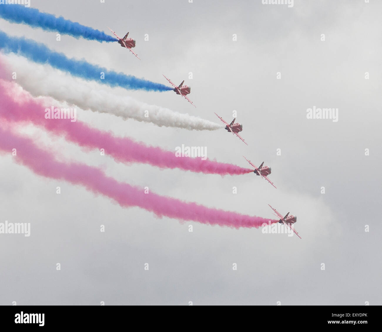 The RAF Display Team ("The Red Arrows") at the 2015 Yeovilton Air Show ...