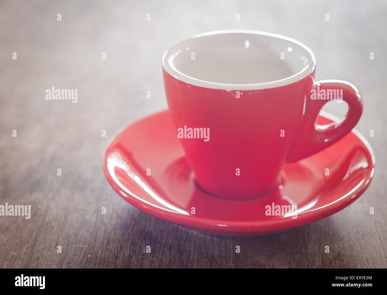 Empty coffee cup on red table hi-res stock photography and images - Alamy