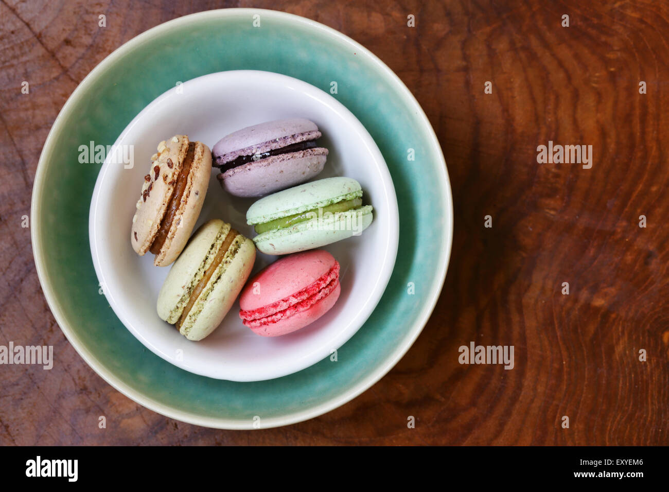 traditional French dessert almond colorful biscuits macaroons Stock ...