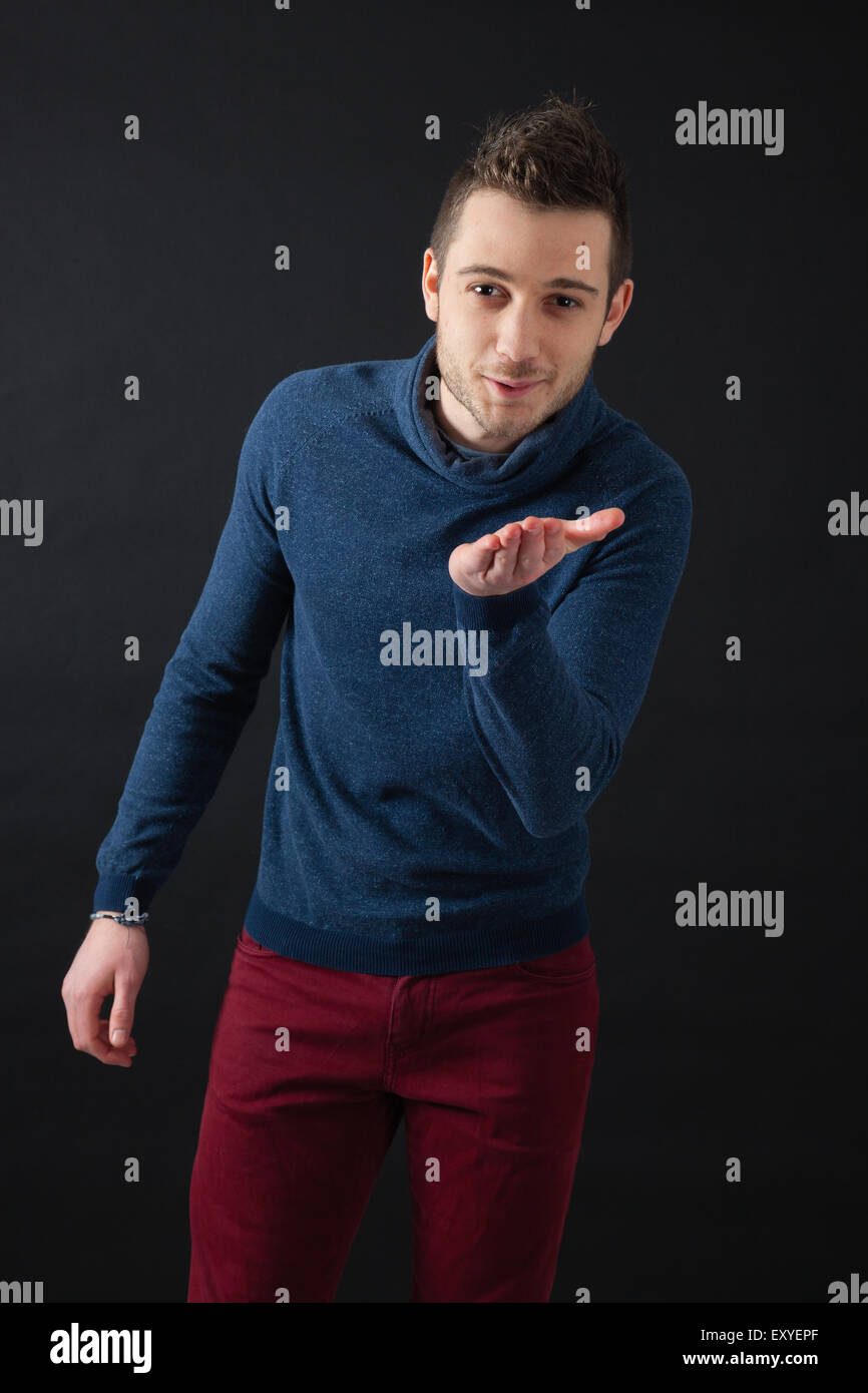 Handsome men doing different expressions in different sets of clothes ...