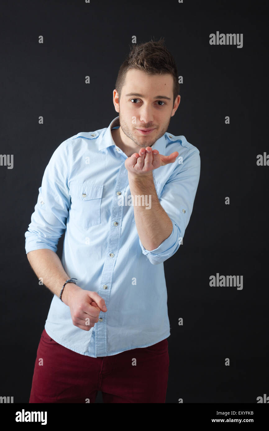 Handsome men doing different expressions in different sets of clothes ...