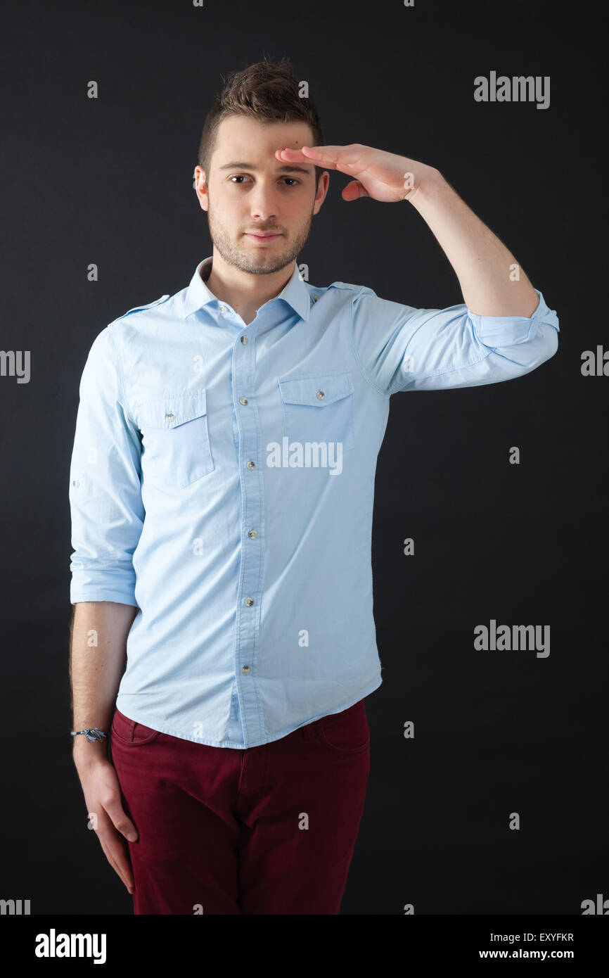 Handsome men doing different expressions in different sets of clothes ...