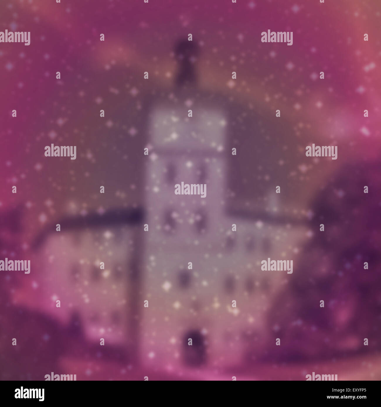 Magical dreamy blurred castle in deep purple Stock Photo - Alamy
