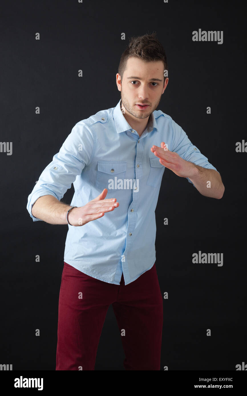 Handsome men doing different expressions in different sets of clothes ...