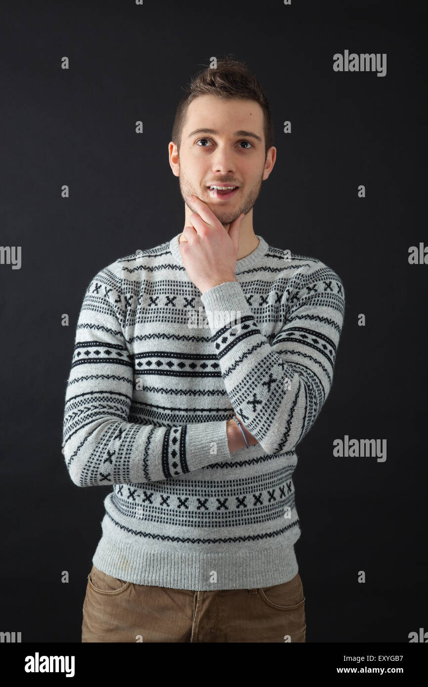 Handsome men doing different expressions in different sets of clothes ...