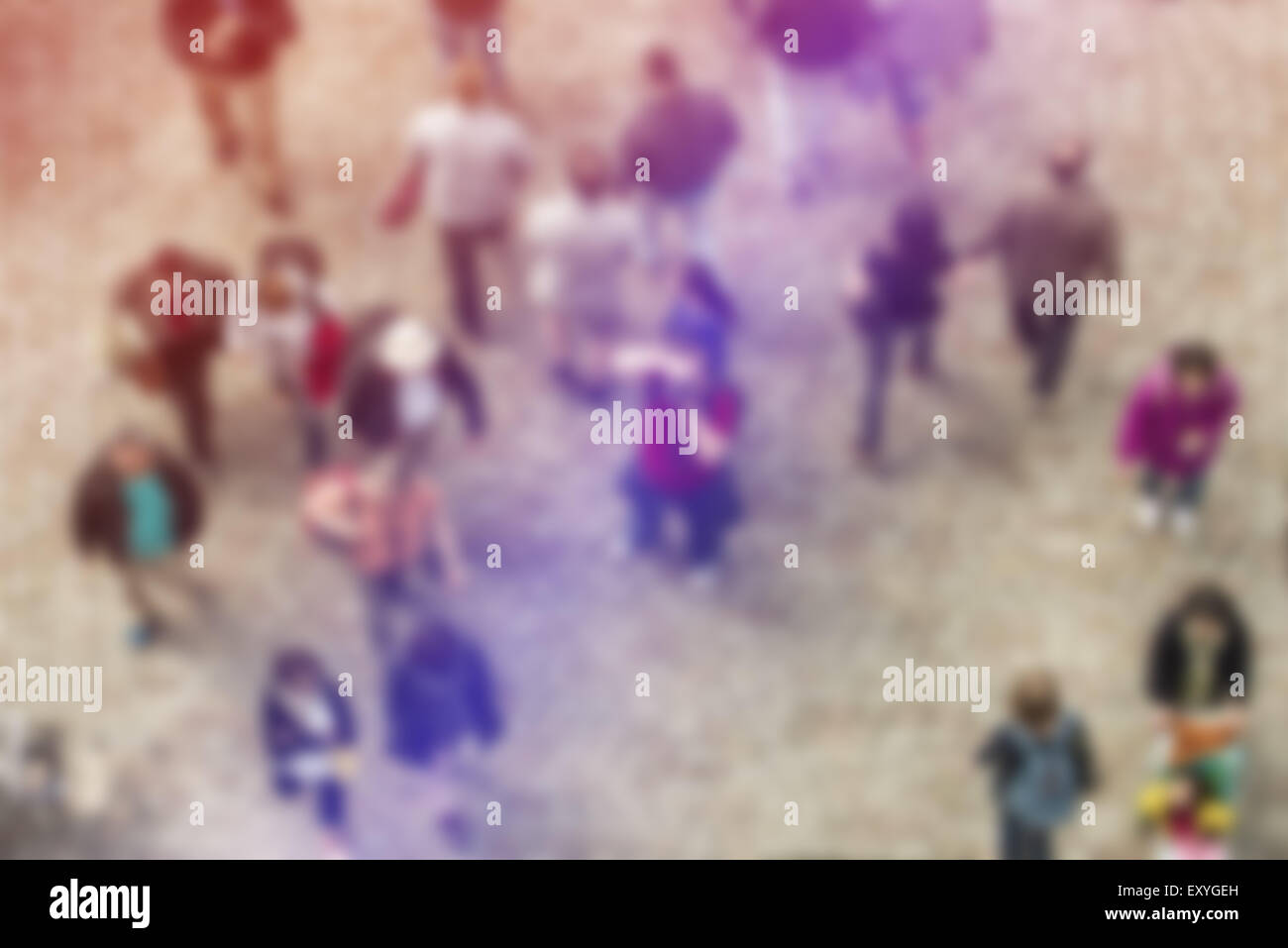 General Public Aerial View Concept with Unrecognizable Crowded ...