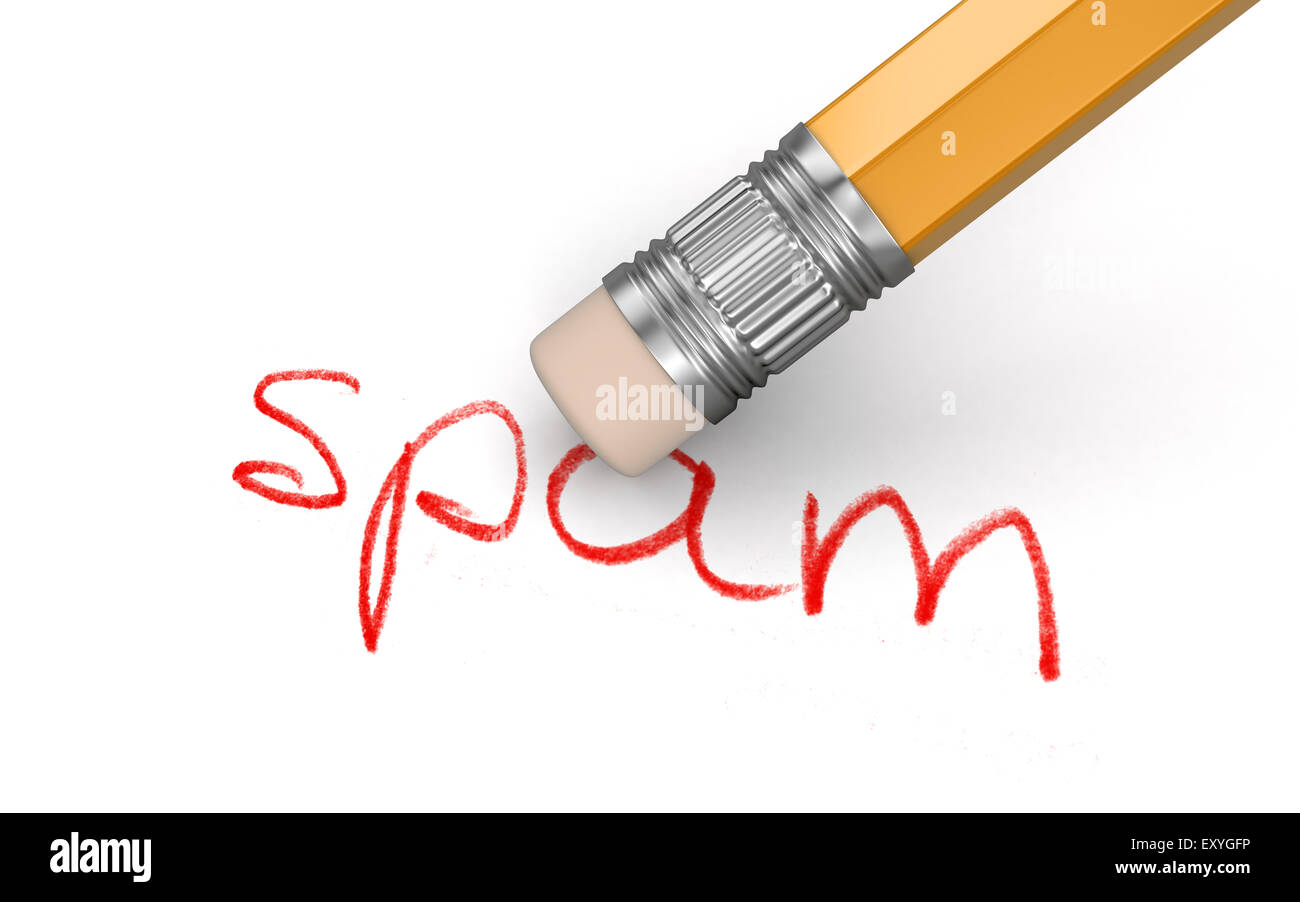 Erase Spam (clipping path included Stock Photo - Alamy