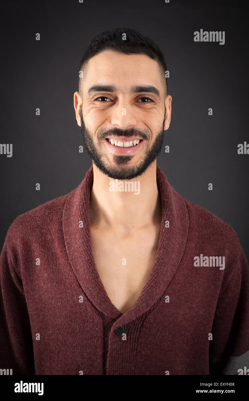 Handsome man doing different expressions in different sets of clothes ...