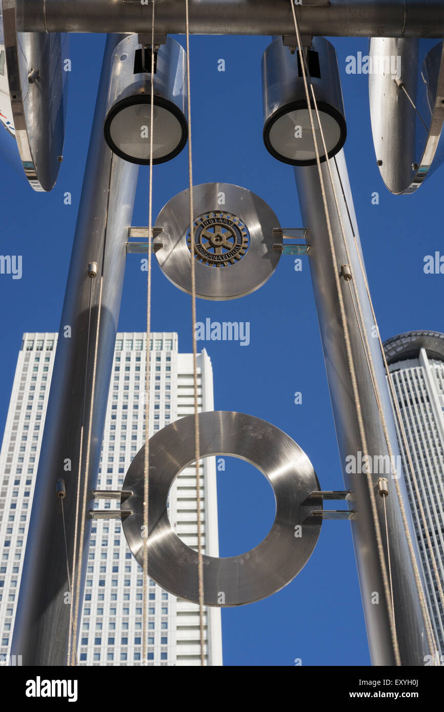 Clock behind Nagoya train station Stock Photo - Alamy